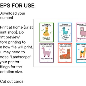 Llama Valentine Card, Valentines for Class, Student Valentines, Daycare ...
