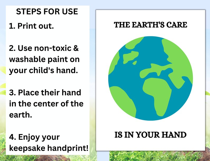 Earth Day Handprint, Earth Day Printable, Earth Day Activities ...