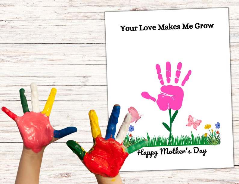 Mother's Day Handprint Printable, Mom Handprint Craft, Handprint Mother ...