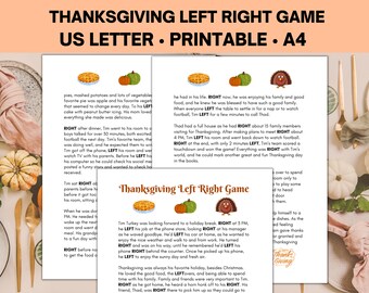 Left Right Thanksgiving Game, Pass the Prize Game - Etsy