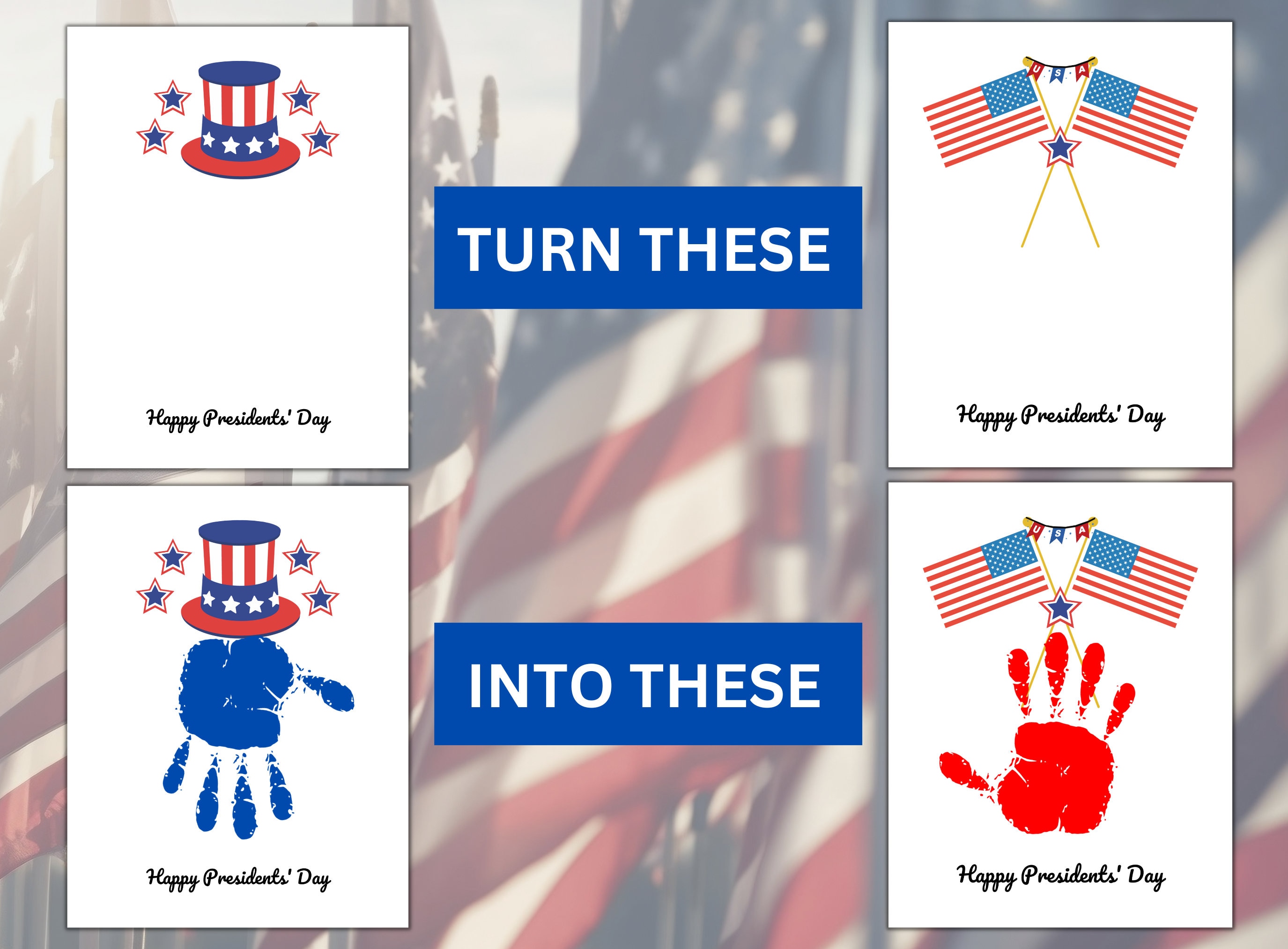 Presidents' Day Handprint Craft, Presidents' Day Activity, Handprint ...