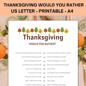 Thanksgiving Would You Rather Game, Thanksgiving Printable Games and ...