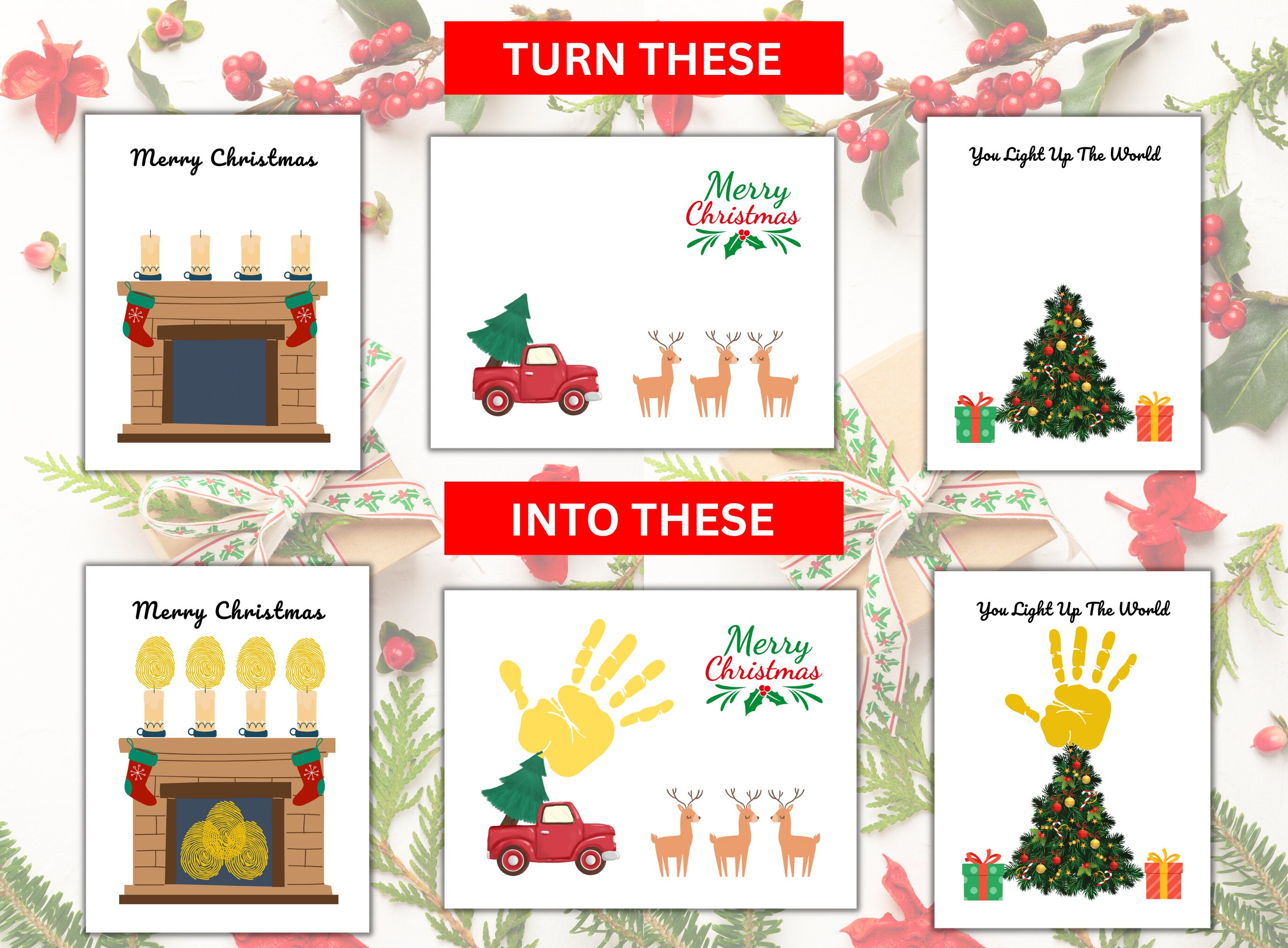 Christmas Handprint Art, Holiday Handprint, Fingerprint Art, Handprint ...