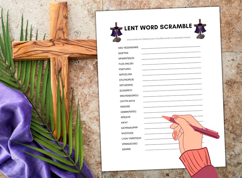 Lent Word Scramble Game, Lent Games and Activities, Christian Games - Etsy
