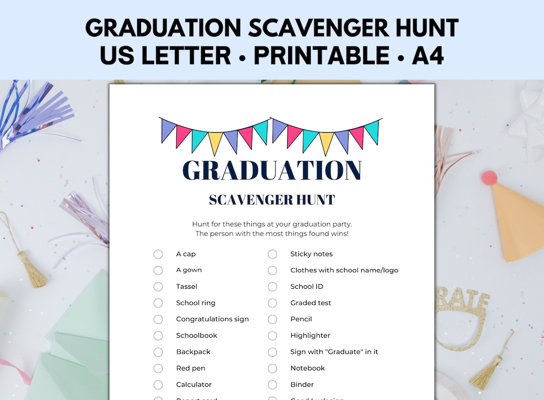Graduation Scavenger Hunt, Treasure Hunt, Graduation Party Games ...
