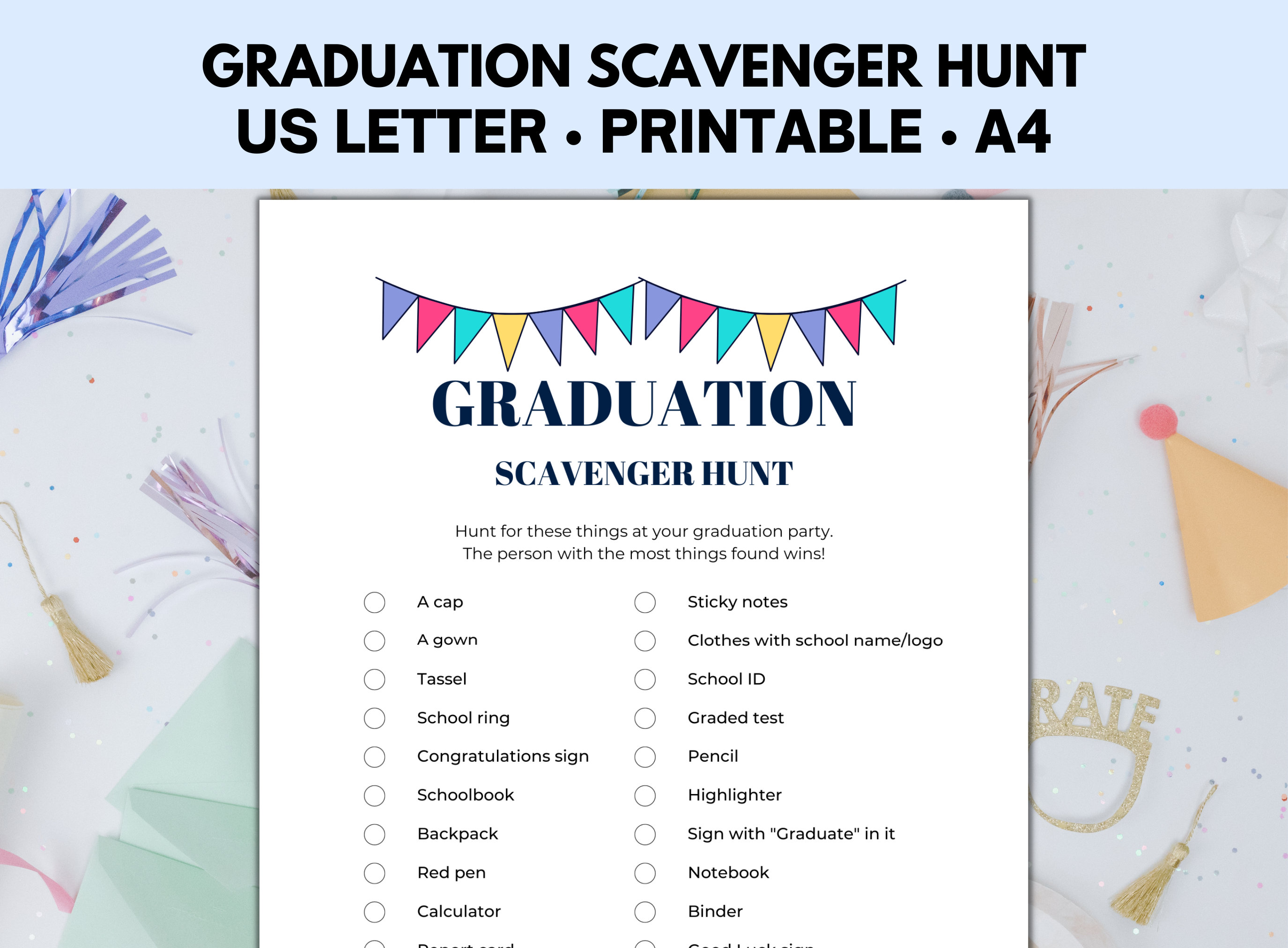 Graduation Scavenger Hunt, Treasure Hunt, Graduation Party Games ...