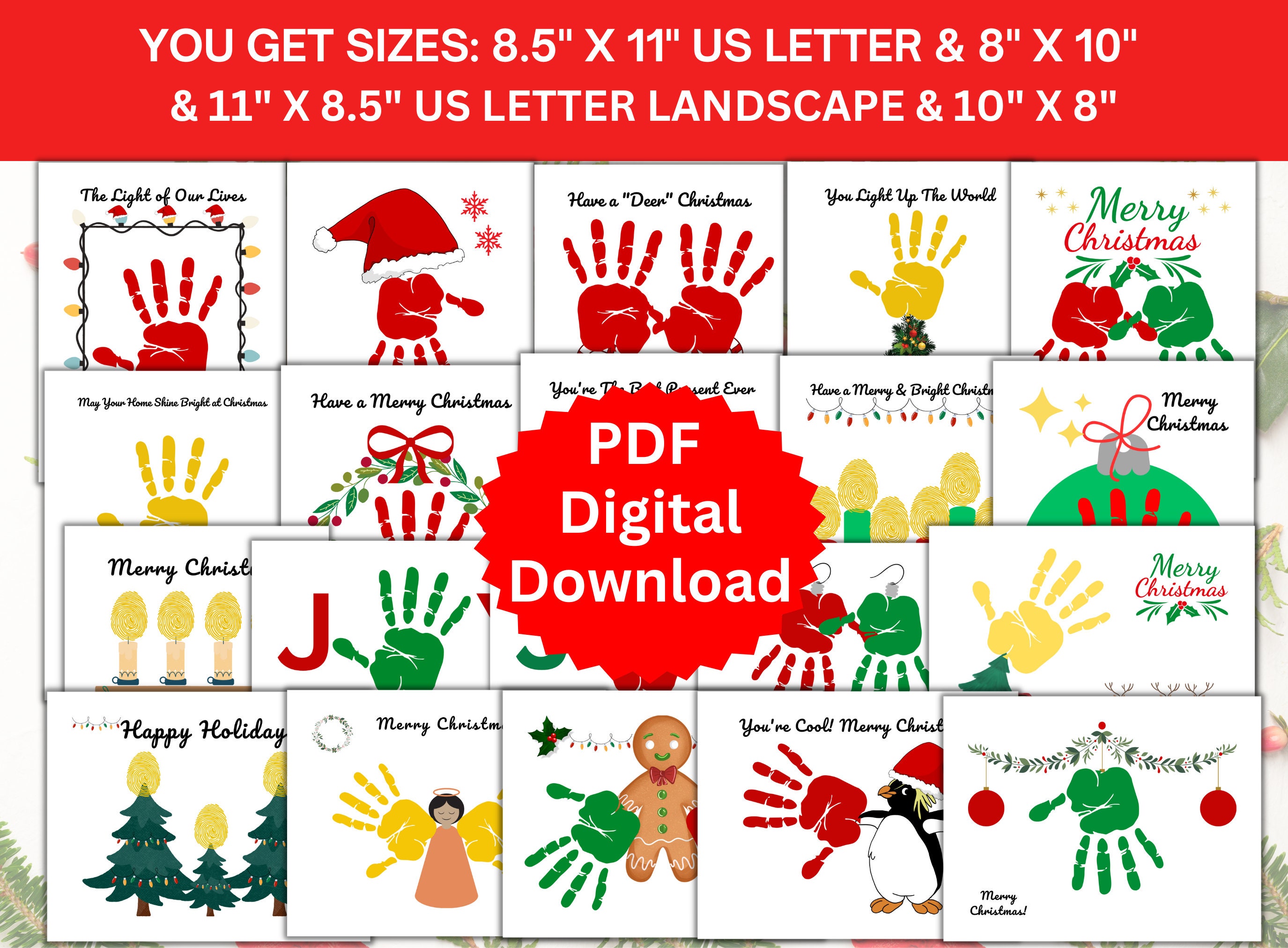 Christmas Handprint Art, Holiday Handprint, Fingerprint Art, Handprint ...