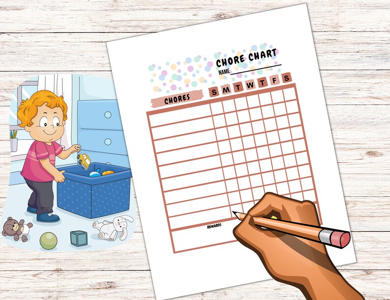 Responsibility Chart Printable Bundle for Daily and Weekly Chores for ...