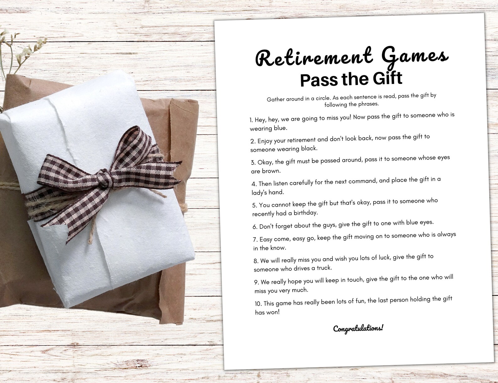 Retirement Pass the Gift Game, Retirement Games, Retiree Games, Ice ...