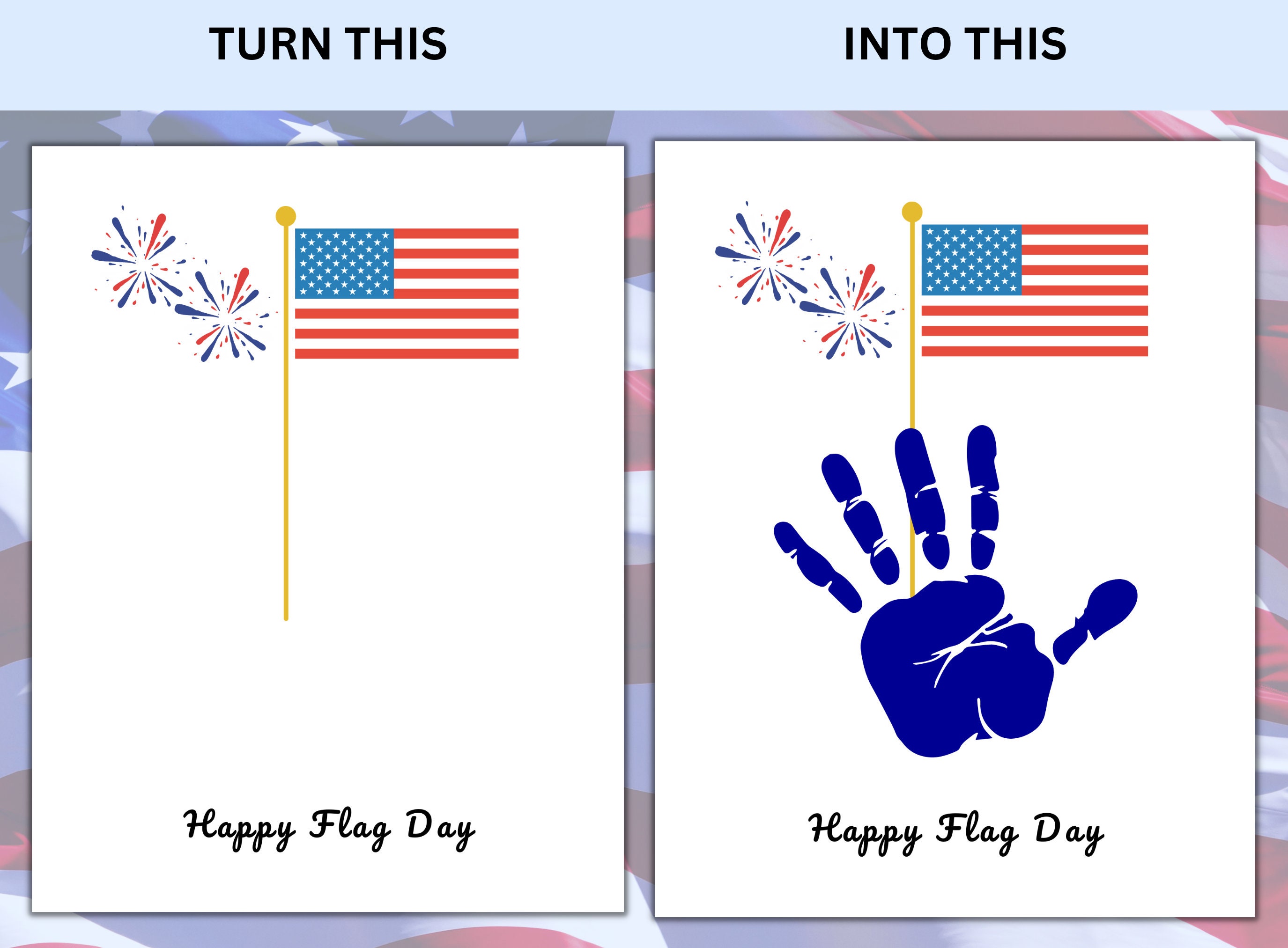 Flag Day Handprint Art for Kids and Toddlers, Handprint Craft for Flag ...