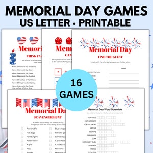 Memorial Day Games, Find the Guest Game, Memorial Day Scavenger Hunt ...