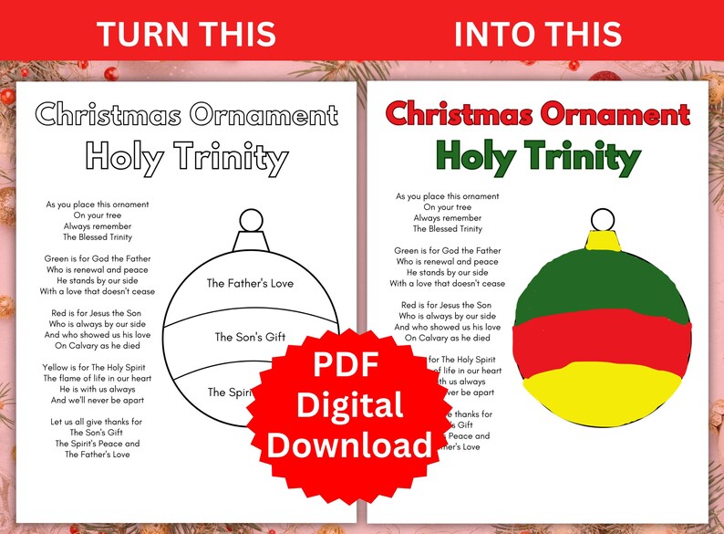 Christmas Ornament Holy Trinity Coloring Page, Christmas Holy Trinity ...