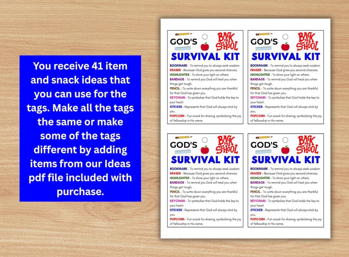 God's Back to School Survival Kit, Christian Survival Kit, God Survival ...