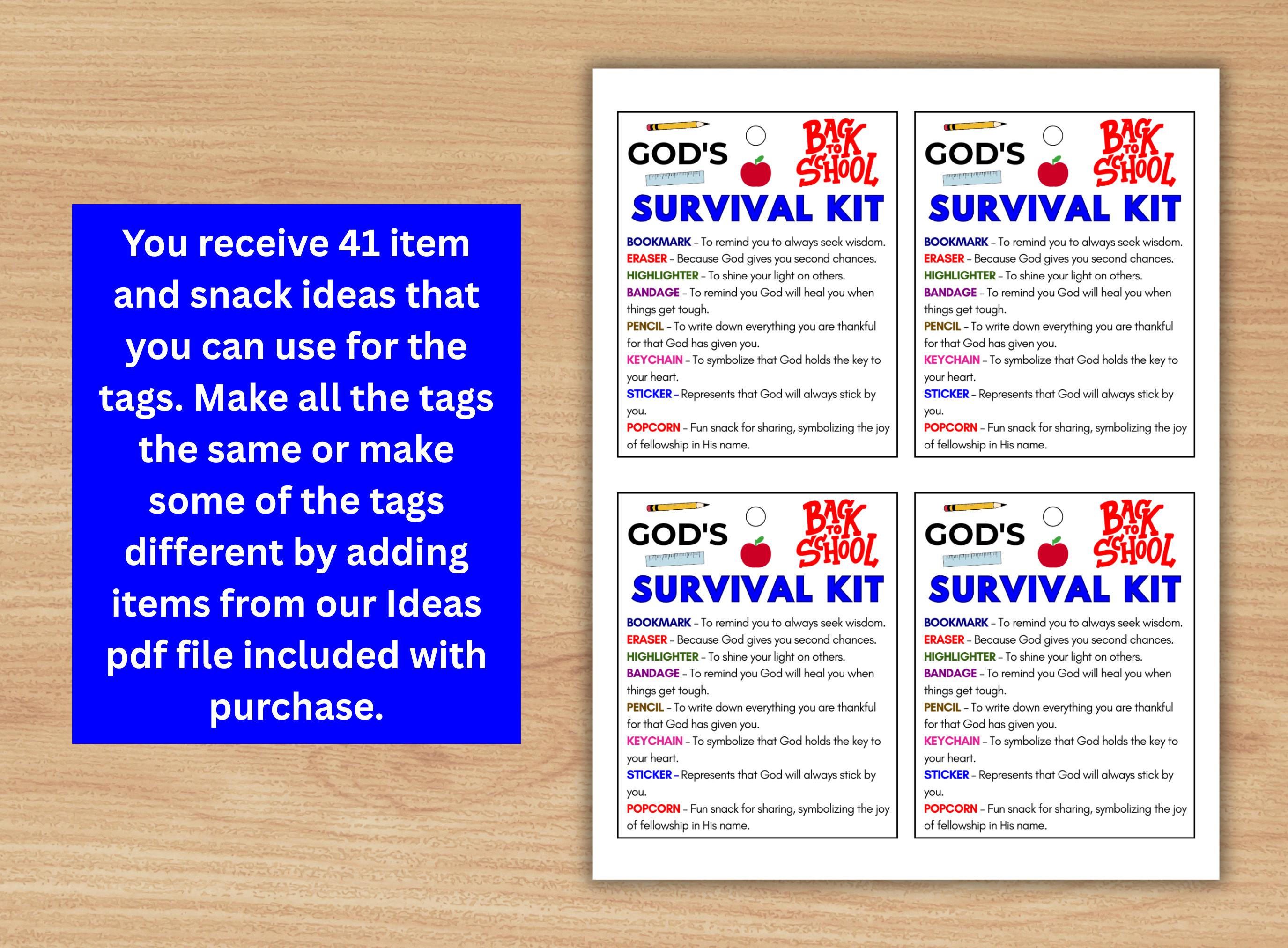 God's Back to School Survival Kit, Christian Survival Kit, God Survival ...