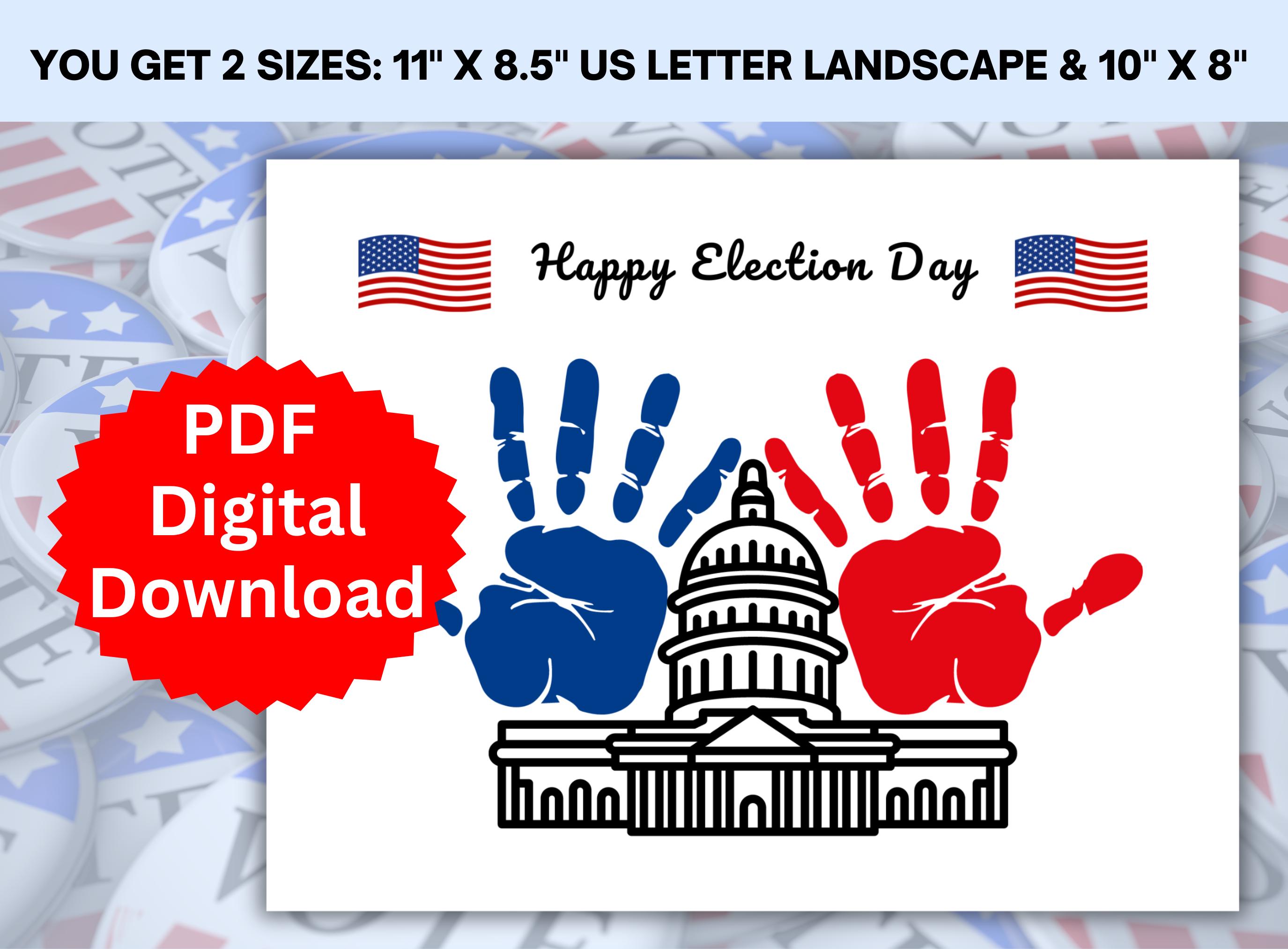 Election Day Handprint Art, Fingerprint Art, Kids and Toddlers ...