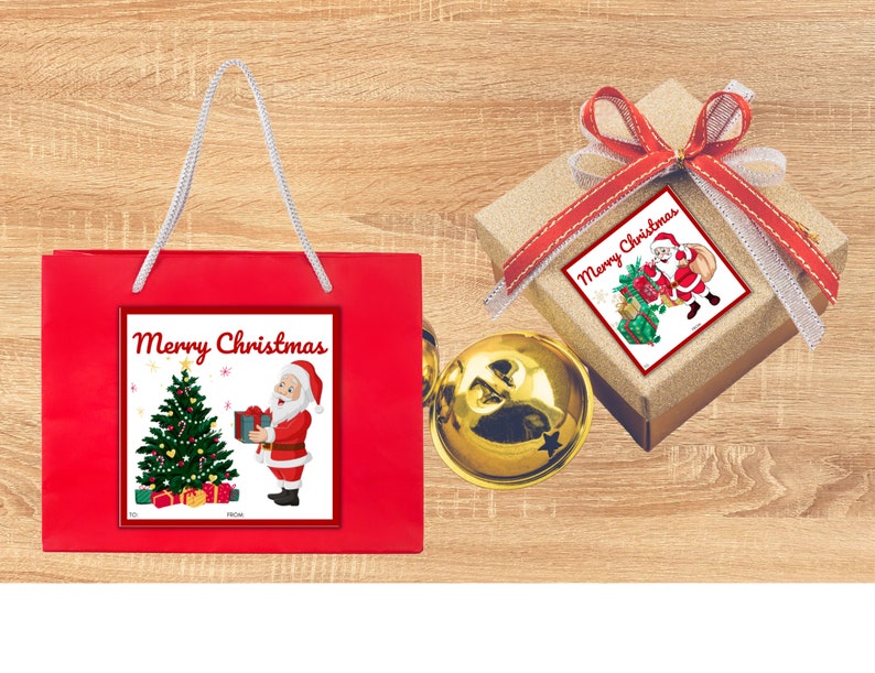 Santa Gift Tags, Printable Christmas Gift Tags, Merry Christmas Tags ...
