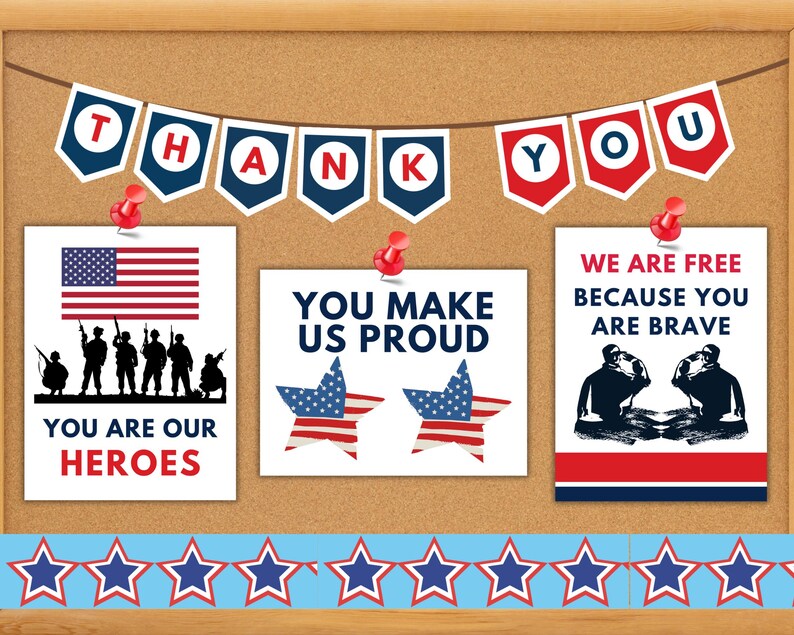 Veterans Day Bulletin Board Kit for Teachers, School, Work and Home ...