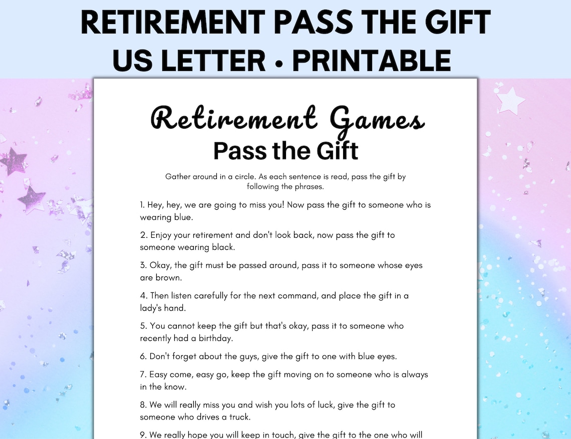 Retirement Pass the Gift Game, Retirement Games, Retiree Games, Ice ...