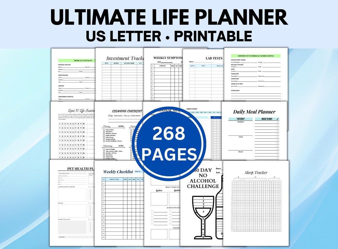 Ultimate Life Planner Printable, Life Binder, Household Planner, Home ...