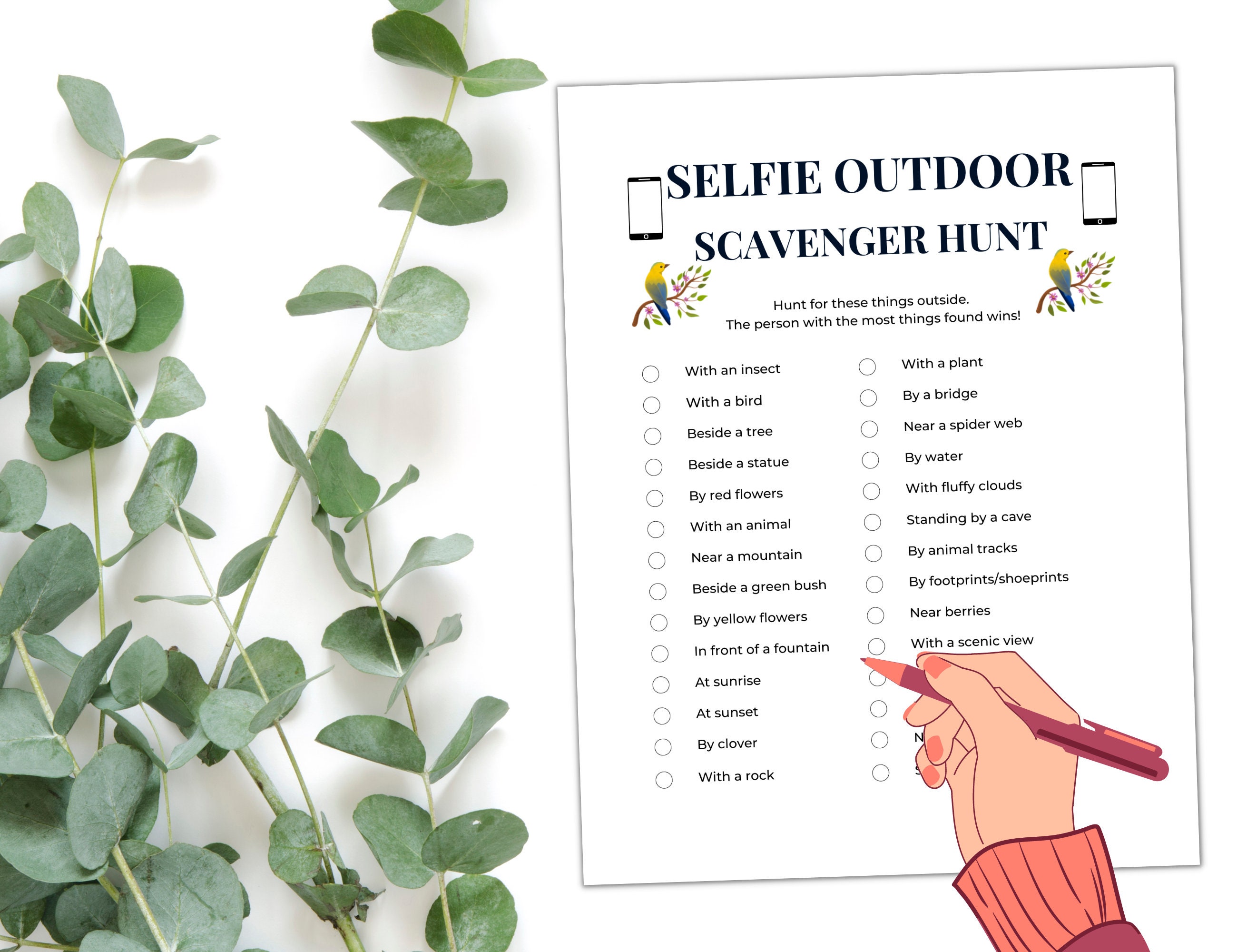 Selfie Scavenger Hunt, Nature and Outdoor Scavenger Hunt for Kids and ...