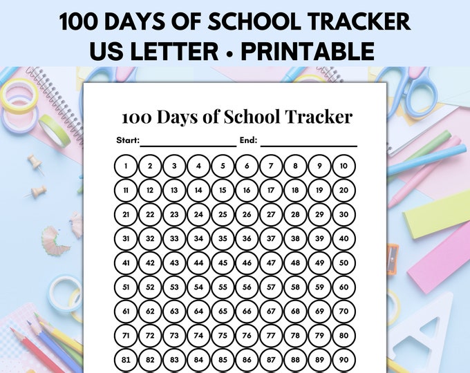 100 Days of School Printable Tracker, 100th Day of School Countdown ...
