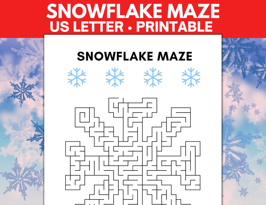 Snowflake Maze Printable Fun Christmas Games, Xmas Games - Etsy