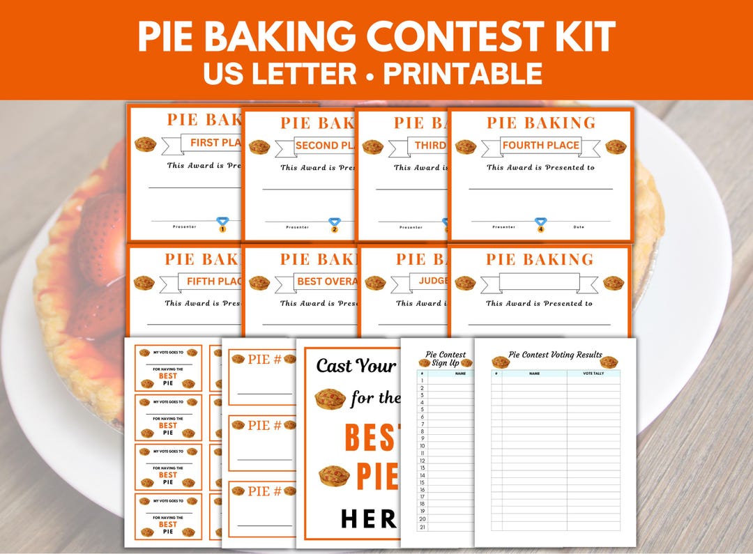 Pie Baking Contest Kit, Pie Competition, Pie Contest Awards ...