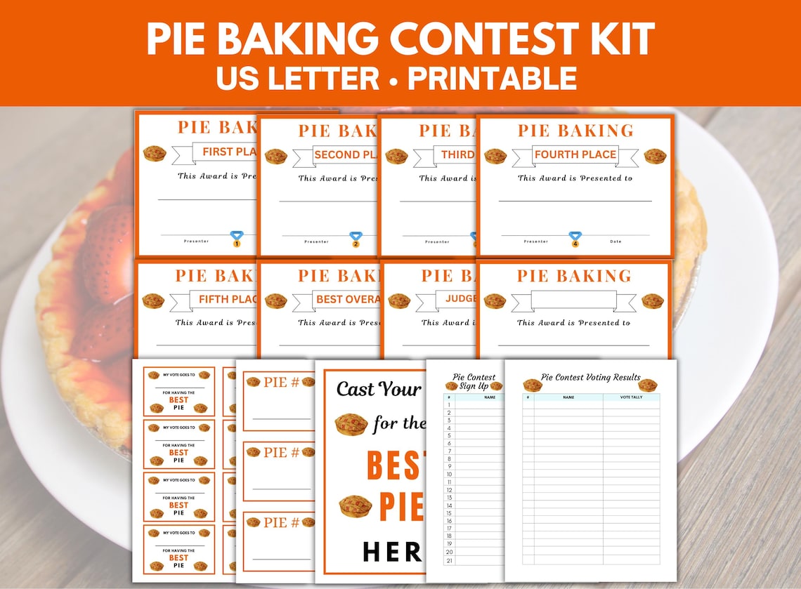 Pie Baking Contest Kit, Pie Competition, Pie Contest Awards ...