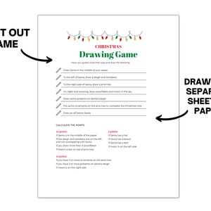 Christmas Drawing Game, Christmas Party Game, Printable Christmas Games ...