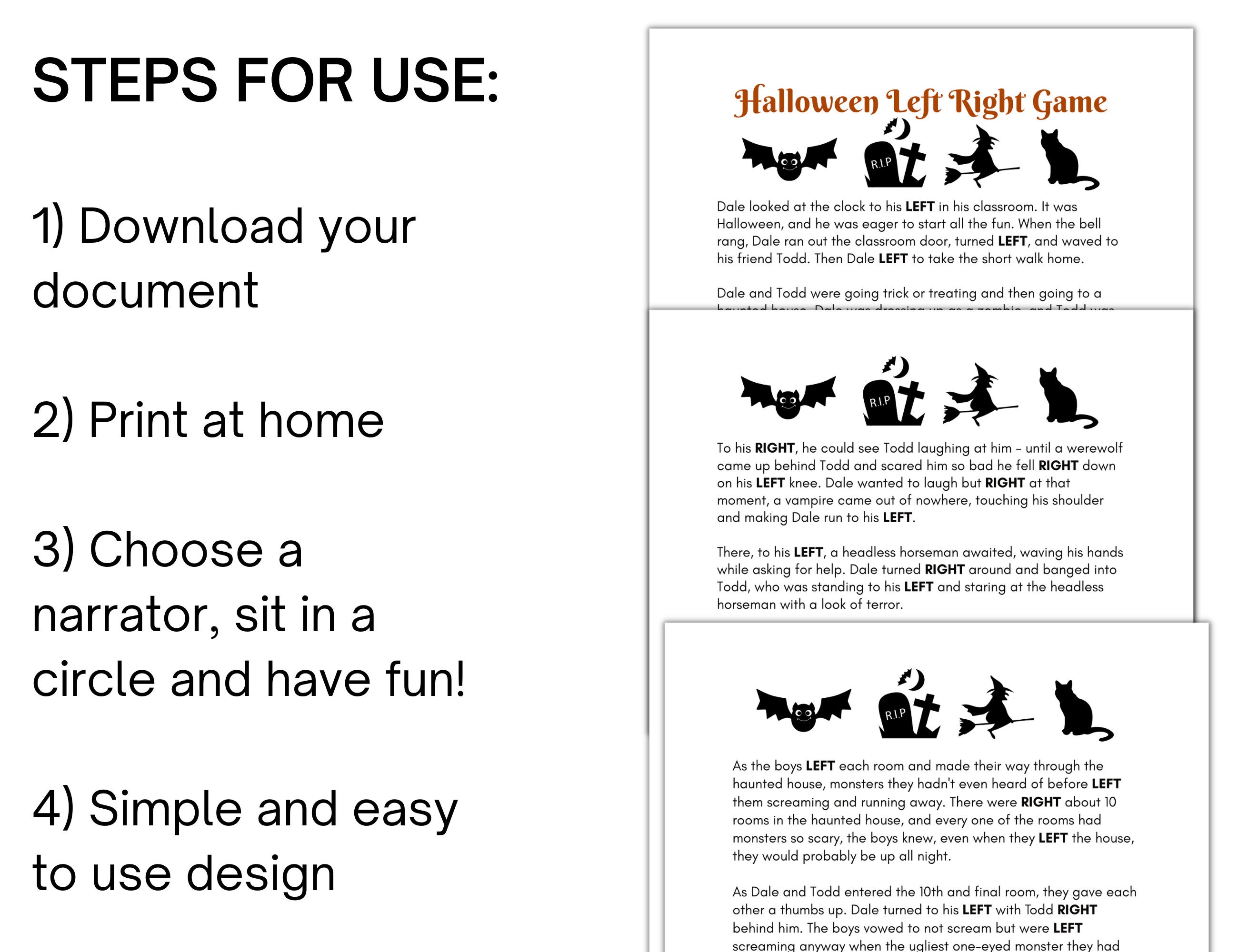 Halloween Left Right Game, Pass the Gift Game, Pass the Prize Game ...