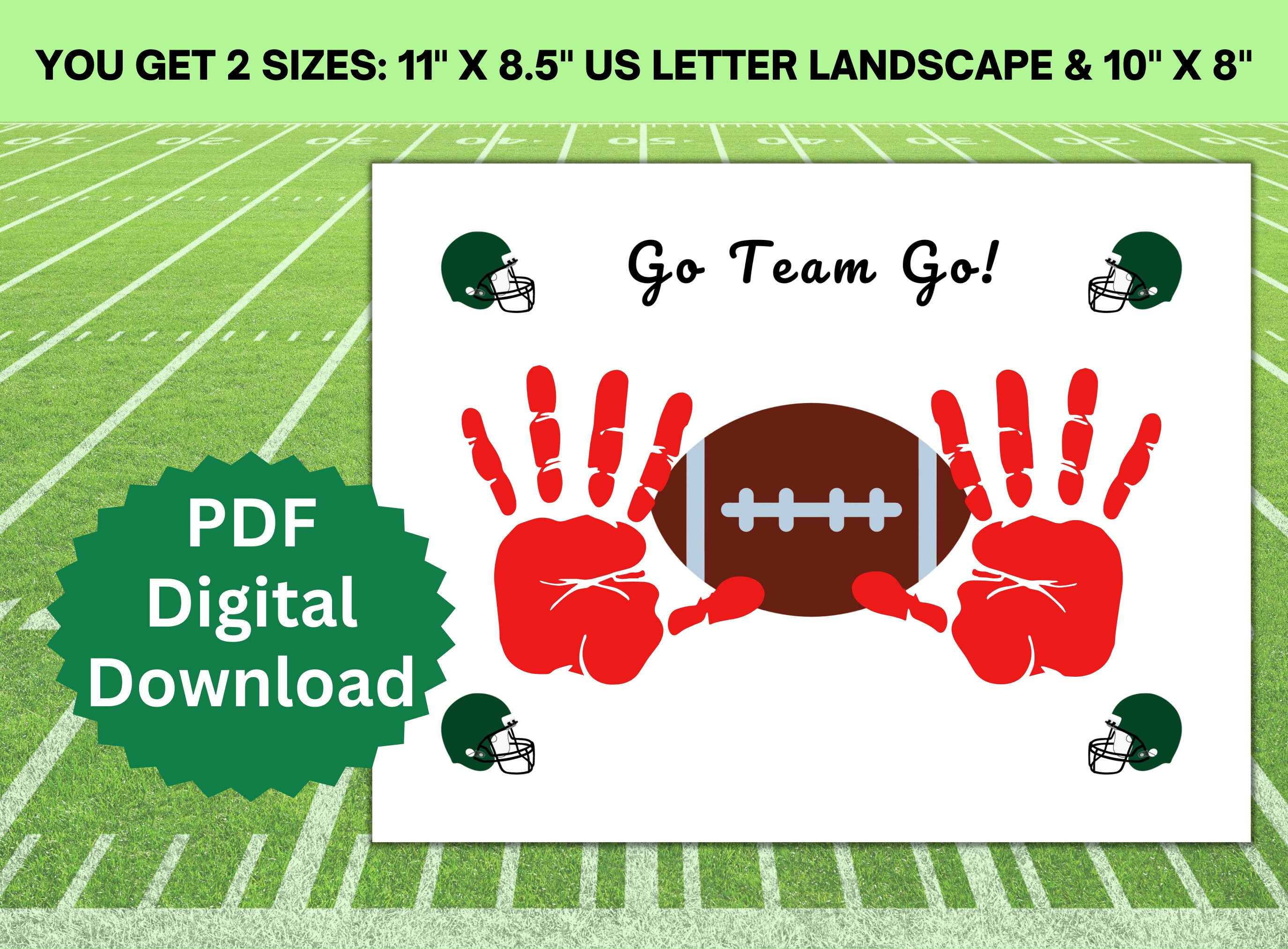 Football Handprint Art, Fingerprint Art, Football Handprint Signs ...