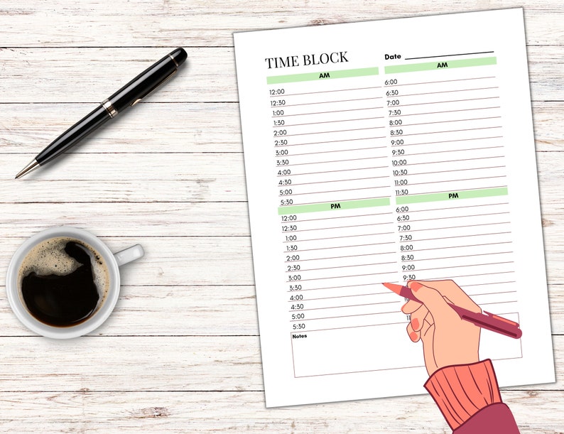 Time Block Management Sheet and Log, Time Tracker Planner - Etsy