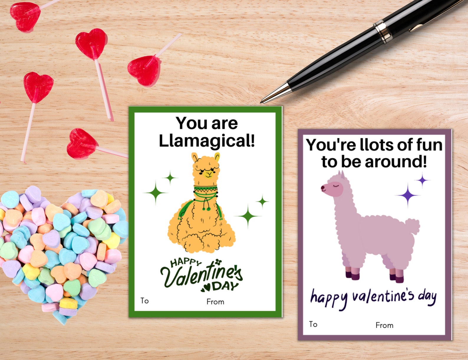 Llama Valentine Card, Valentines for Class, Student Valentines, Daycare ...