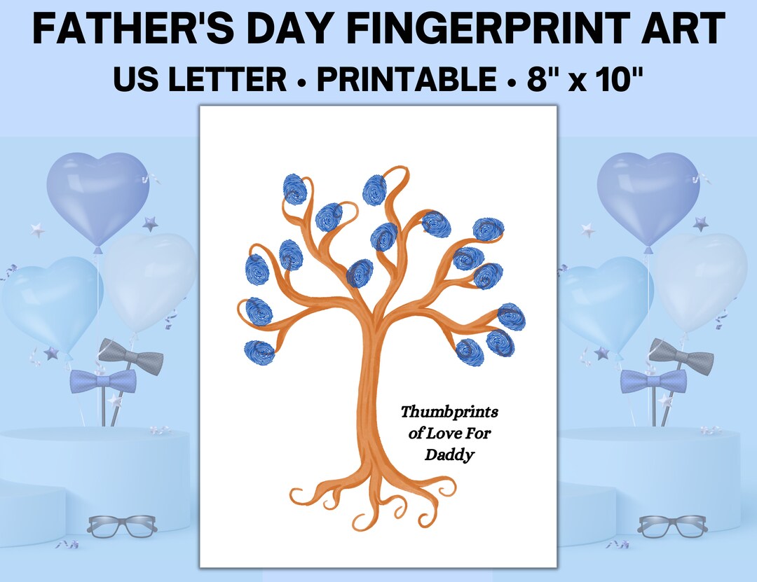 Father's Day Fingerprint Art DIY Fingerprint Art - Etsy