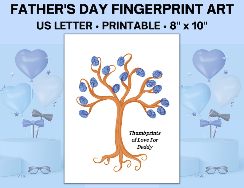 Father's Day Fingerprint Art DIY Fingerprint Art - Etsy