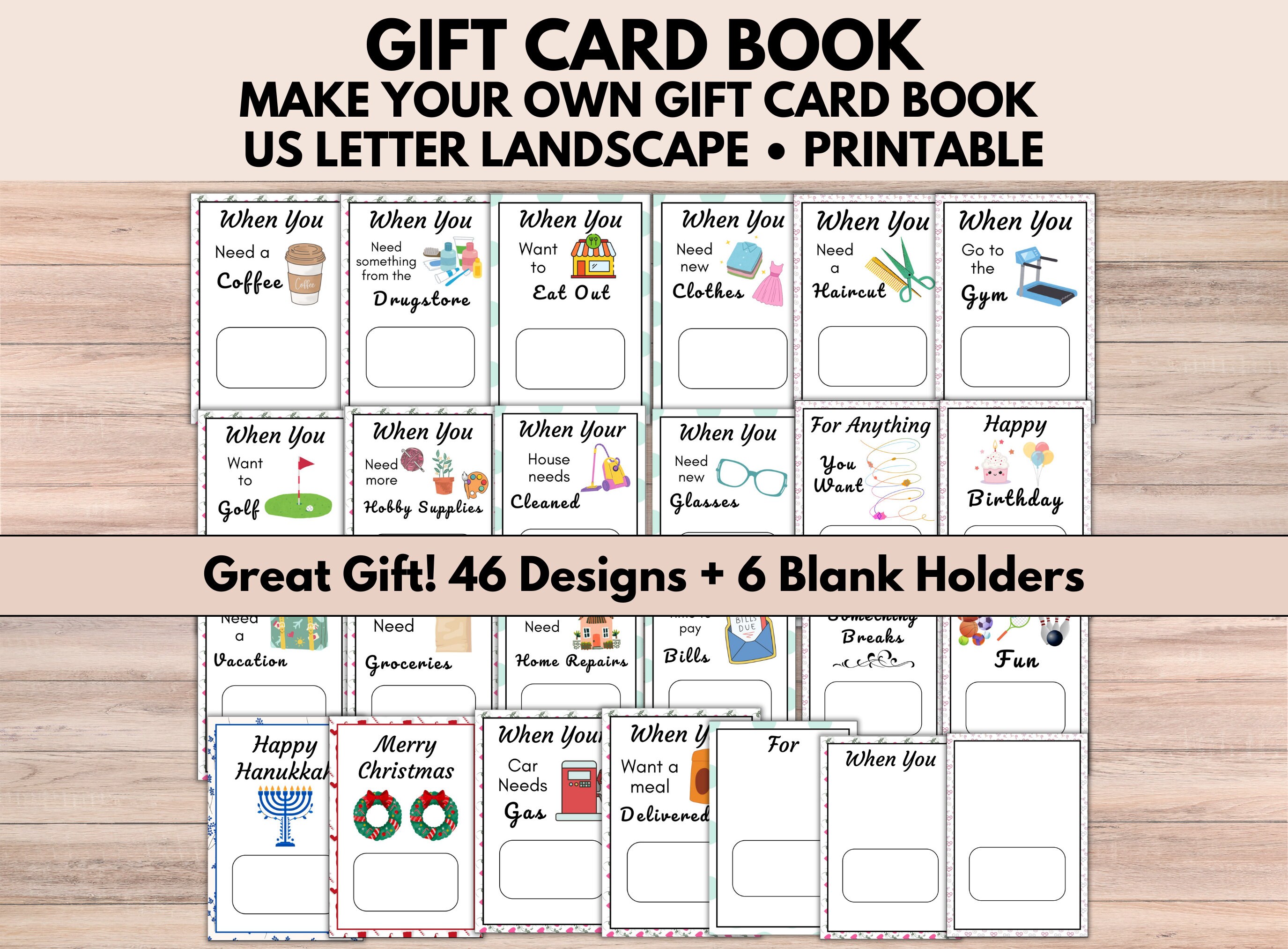 Printable Gift Card Book for College, Graduation and Birthday, College ...