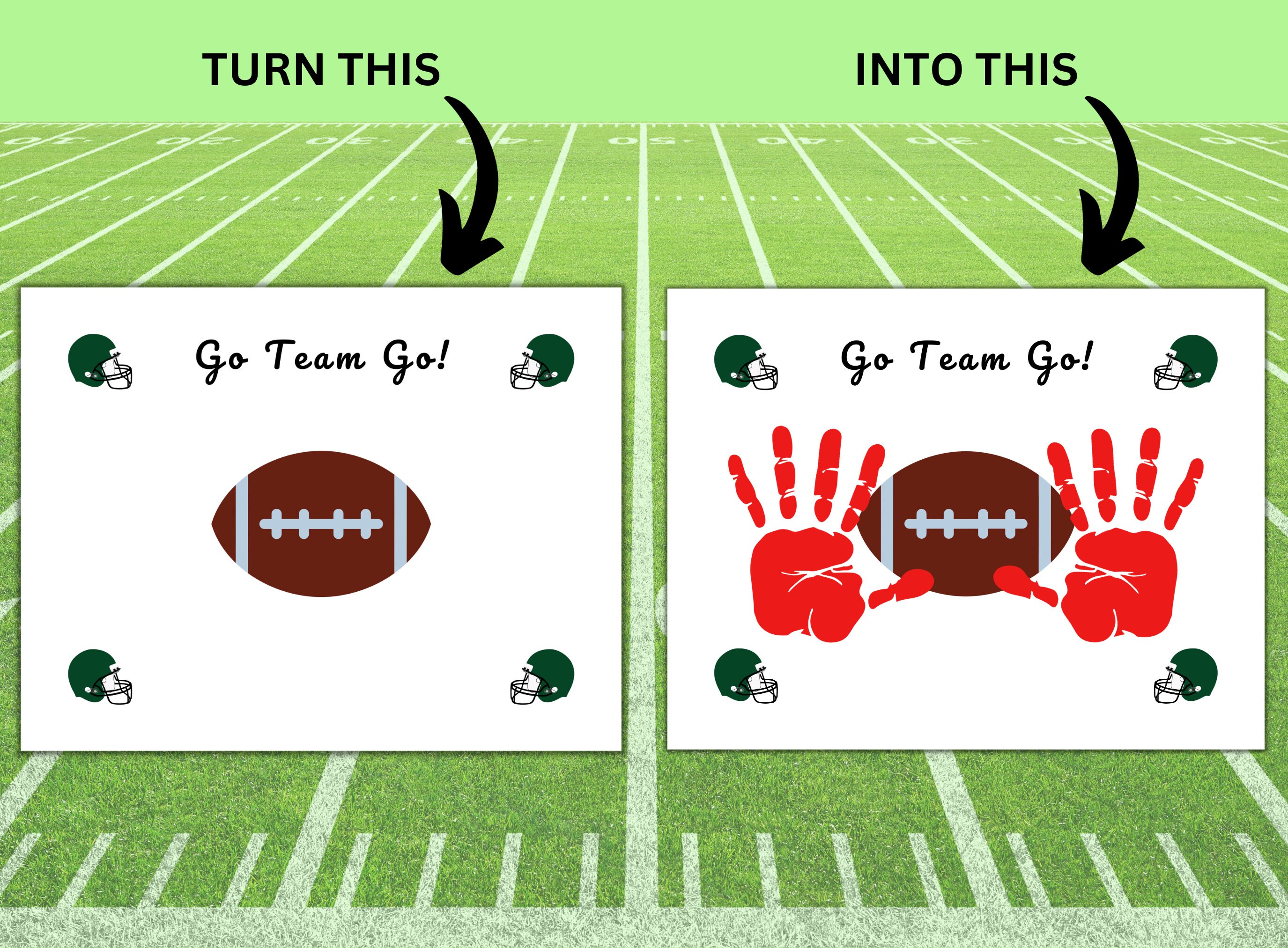 Football Handprint Art, Fingerprint Art, Football Handprint Signs ...