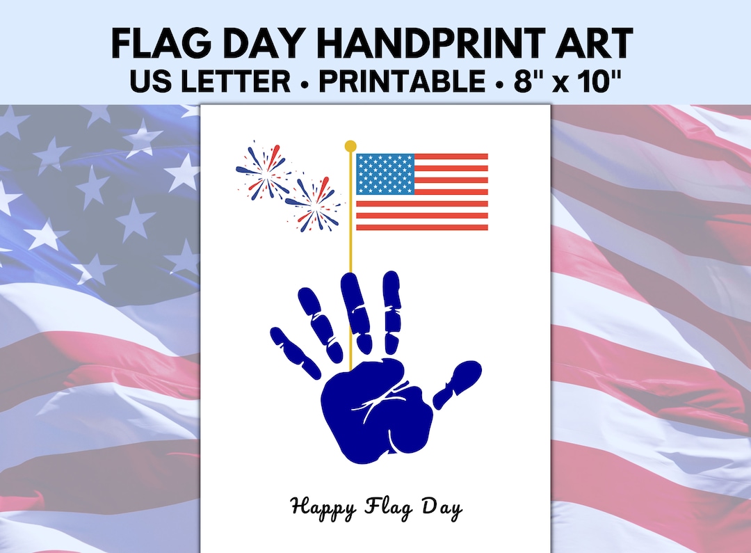 Flag Day Handprint Art for Kids and Toddlers, Handprint Craft for Flag ...