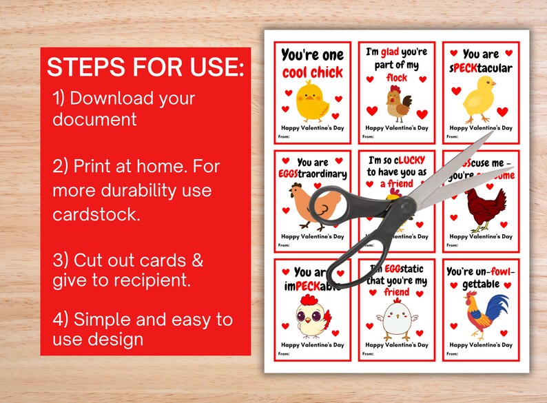 Chicken Valentine Cards, Classmate School Valentines Exchange, Funny ...