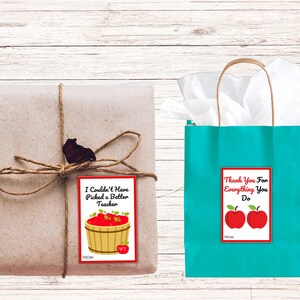 Apple Teacher Tag, First Day of School and Back to School Teacher Gift ...