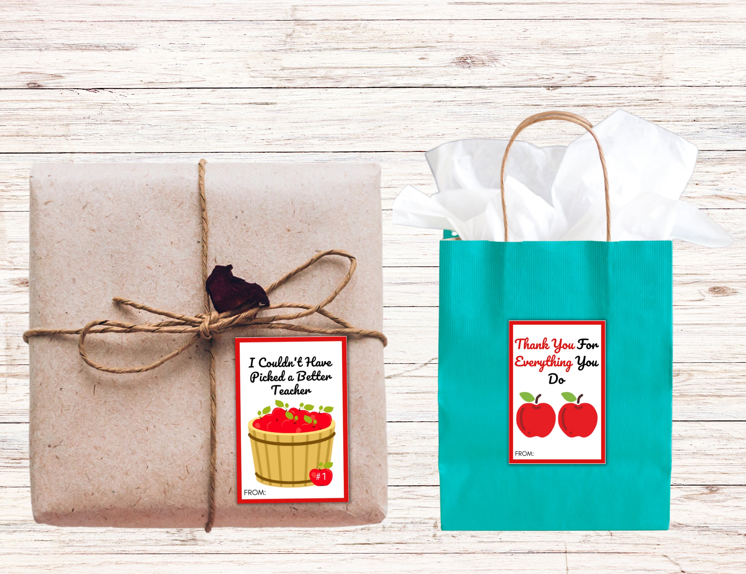 Apple Teacher Tag, First Day of School and Back to School Teacher Gift ...