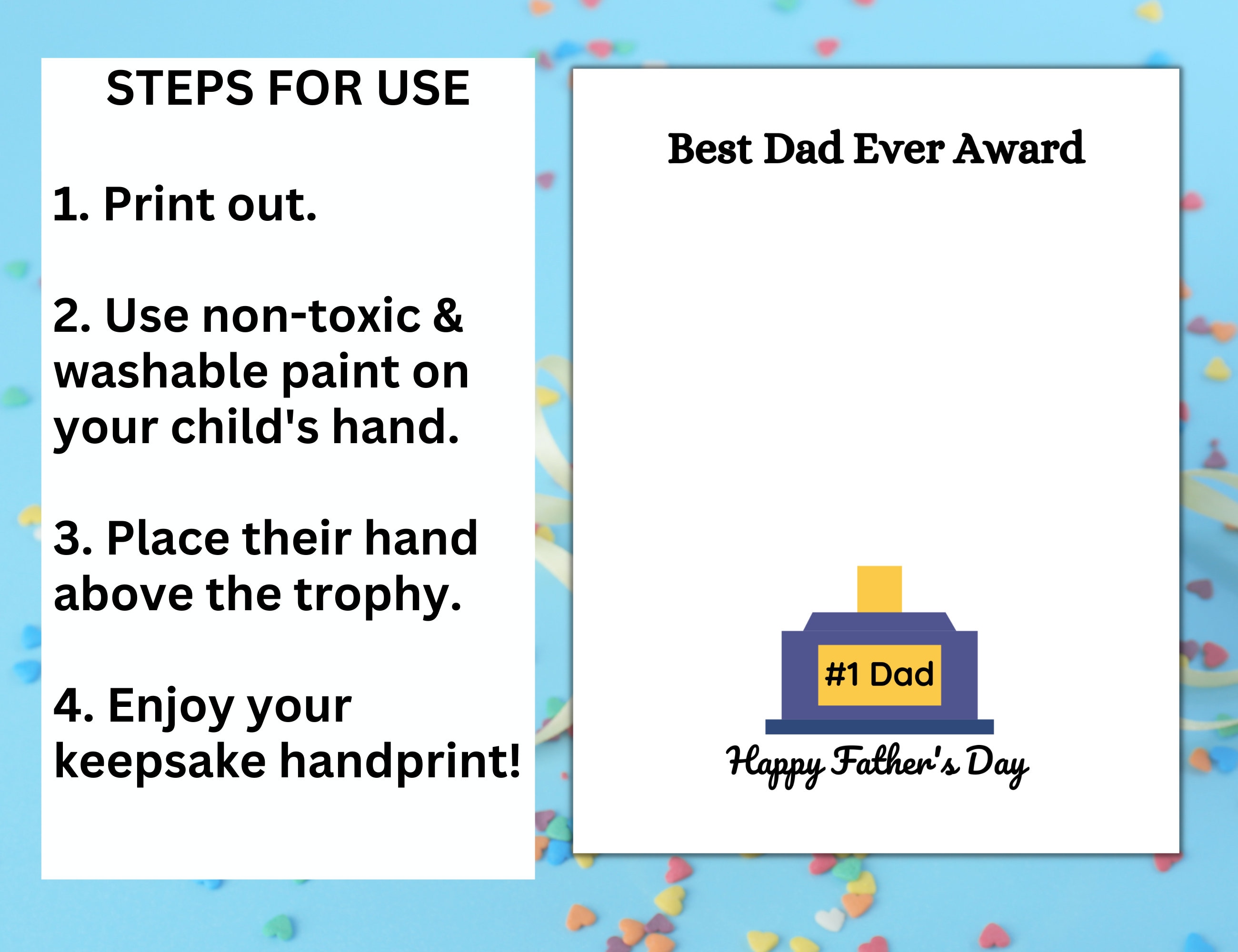 Father's Day Handprint Craft Printable Art - Etsy