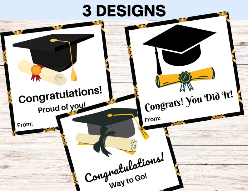 Printable Graduation Gift Tags and Labels, Graduation Wishes, Congrats ...