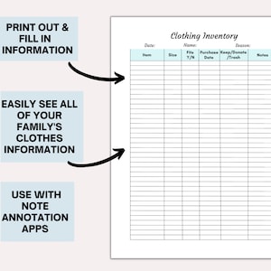Clothing Inventory Template Sheet, Apparel Inventory Tracker, Clothing ...