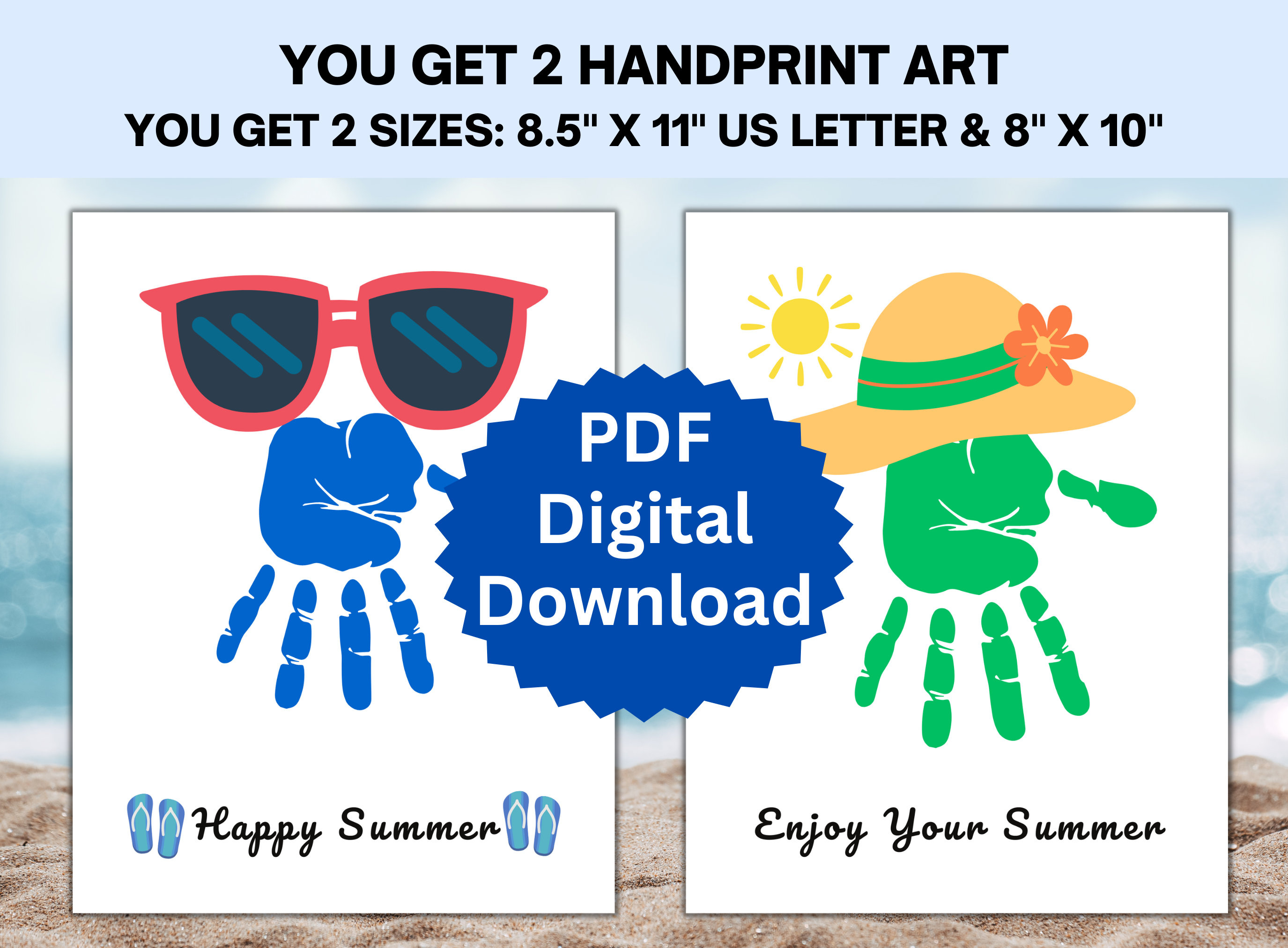 Summer Handprint Art for Kids and Toddlers, Handprint Craft for Summer ...