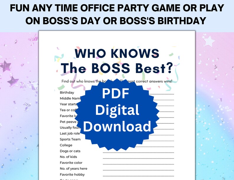 Who Knows the Boss Best, How Well Do You Know, Office Party Games, Team ...