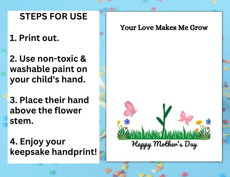 Mother's Day Handprint Printable, Mom Handprint Craft, Handprint Mother ...