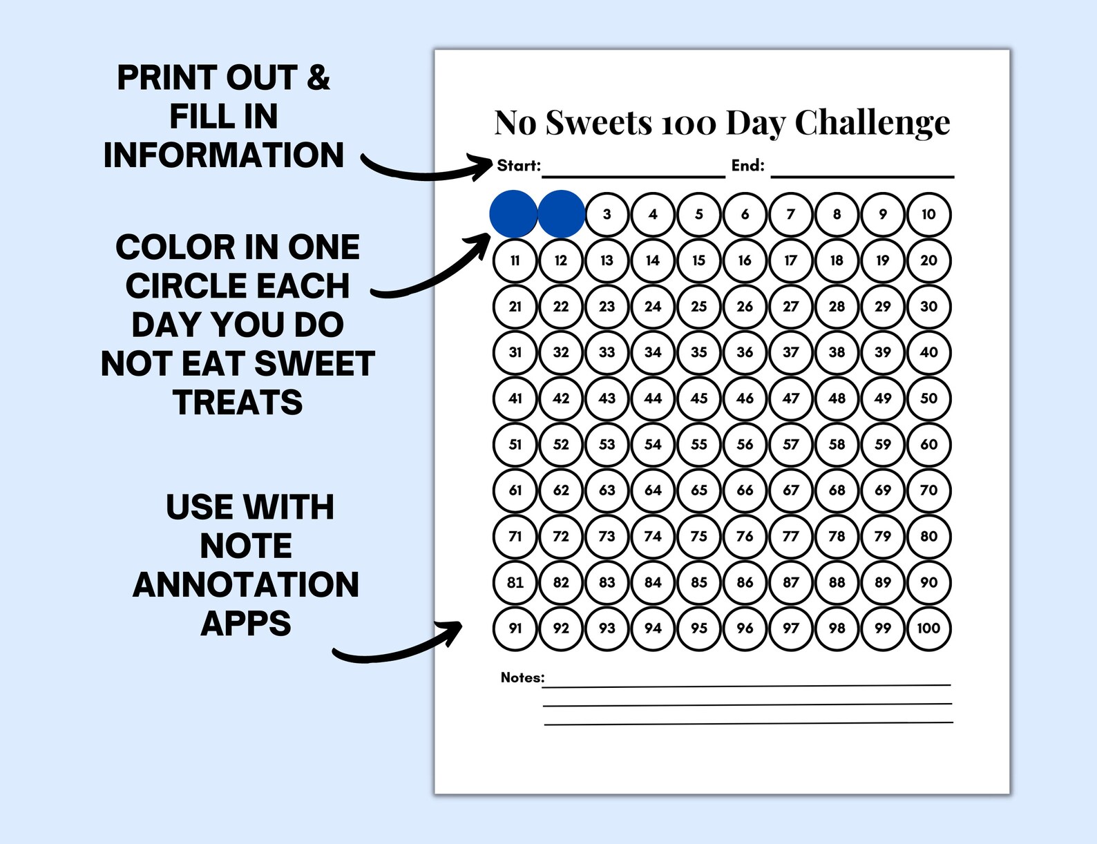 No Sweets 100 Days Challenge, No Sweets Challenge, No Sugar Challenge ...