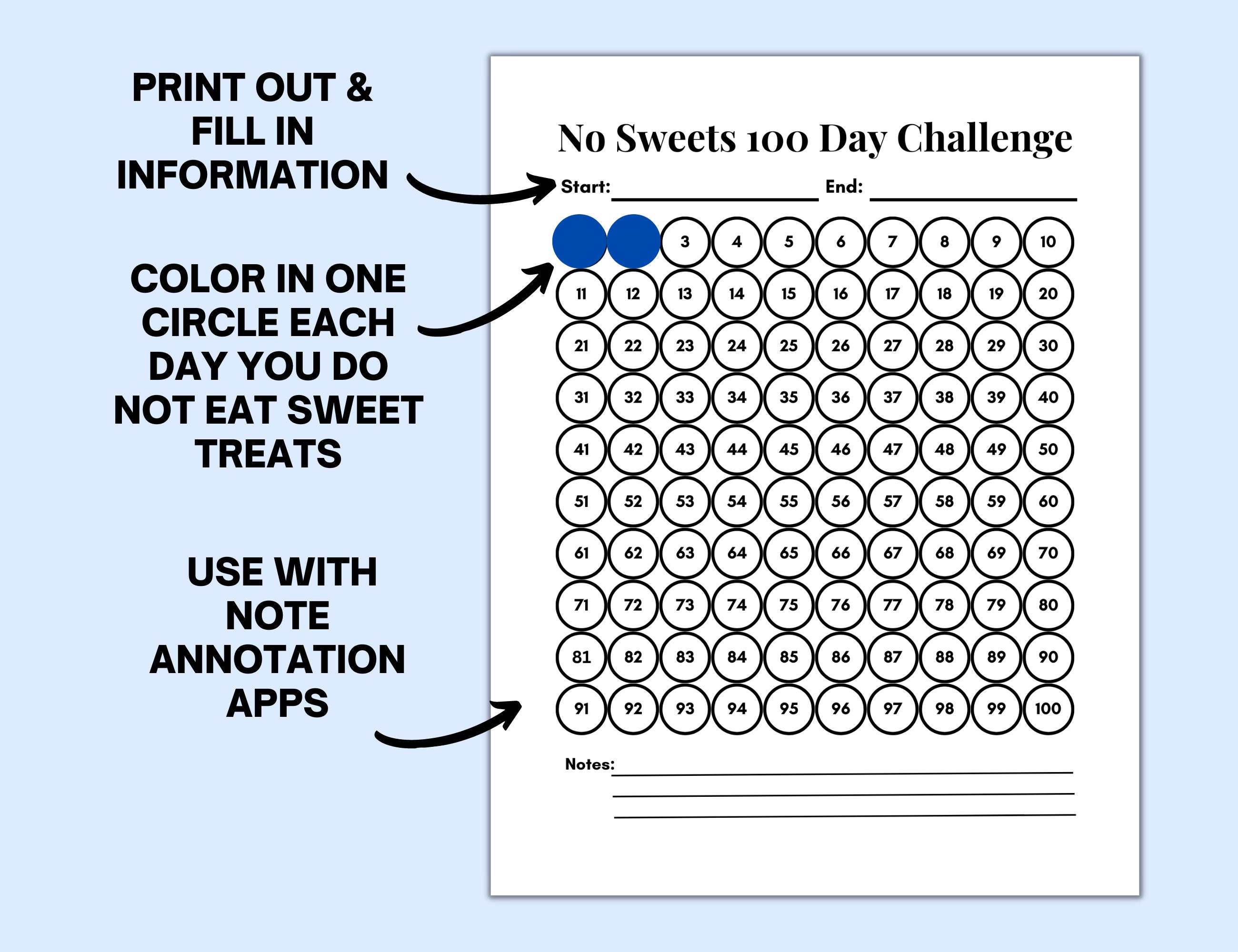 No Sweets 100 Days Challenge, No Sweets Challenge, No Sugar Challenge ...