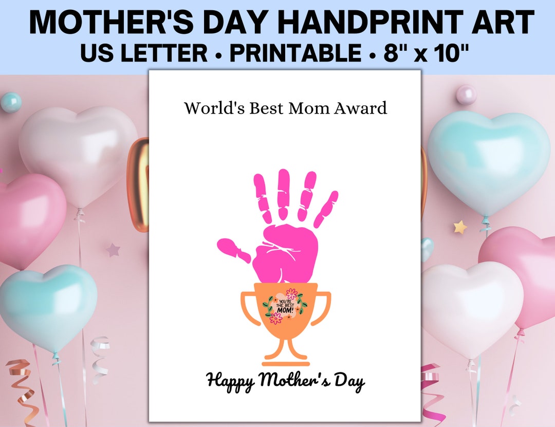 Mother's Day Handprint Printable Mom Handprint Craft - Etsy